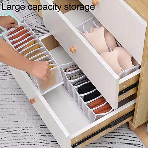 La Ka King Underwear Drawer Organizer Three-Piece Suit Bedroom Closet Bra Sock Bathroom Drawer Organizers Clothes Dresser Organization Small and Storage Drawers(White)