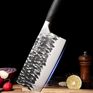 Kitory Meat Cleaver Heavy Duty Chinese Chefs Knife Forged Butcher Knife Handmade 8" Chopper Knife Traditional Kitchen Knife for Cutting Chopping Meats, Small Bones and Vegetables