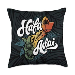 guam t shirts chamorro pride gifts guam island hafa adai || guamanian chamorro decorative throw pillow, 18x18, multicolor