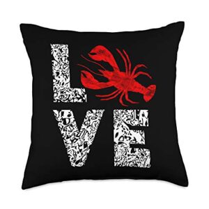 cool crawfish crayfish seafood boil mudbug gifts river cajun crawfish crayfish seafood crab boils ditch bugs throw pillow, 18x18, multicolor