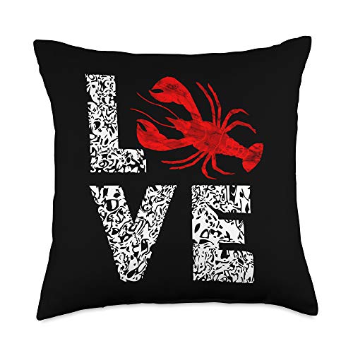 Cool Crawfish Crayfish Seafood Boil Mudbug Gifts River Cajun Crawfish Crayfish Seafood Crab Boils Ditch Bugs Throw Pillow, 18x18, Multicolor