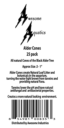 Alder & Casuarina Cones Betta/Shrimp Tank Promotes Natural Habitat, Breeding, Tannin Producing Improves Immunity, Easy to Use, Alder Cone Alternative by Awesome Aquatic (25 Pack Alder)