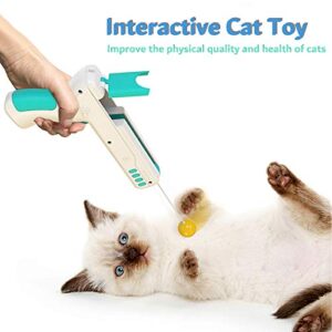 BEITESTAR Puzzle Interactive Cat Toy for Indoor, Rebound Interactive Cat Teaser Gun, Plush Interactive Cat Stuff, The Latest Updated Pet Toy, A New Way to Exercise for Cats. (Green)