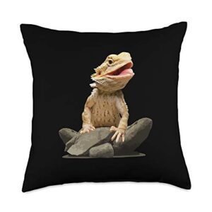 bearded dragon art design bearded dragon art youth gecko lizard animal throw pillow, 18x18, multicolor