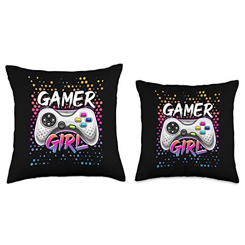 Awesome Video Game Throw Pillows Video Game Controller Room Decor Girls Gamer Gift Throw Pillow, 16x16, Multicolor