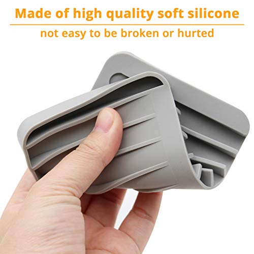 KUFUNG Soap Tray, Flexible Silicone Soap Dish, Soap Case Holder for Bathroom Shower Waterfall Drainer Kitchen, Keep Soap Dry & Easy to Clean (Grey+White)