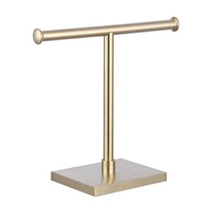 kimzcn modern free standing countertop towel ring sus 304 stainless steel hand towel holder tree rack brushed pvd zirconium gold