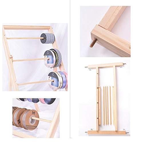 DYNWAVE Wood Display Ribbon Holder Rack Storage Organiser Sewing Stand Organizer