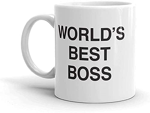 Deoqash Worlds Best Boss Mug, The Office- Best Boss Ever Mug Dunder Mifflin Ceramic Mug 11 oz, Gift for Boss Coworkers or Friends