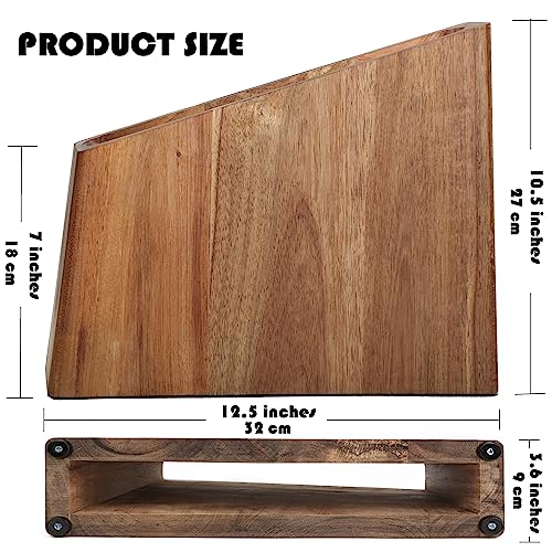 Resafy Magnetic Knife Wooden Block Knife Display Holder Rack Magnetic Stands with Strong Enhanced Magnets Kinves Strip