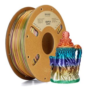 eryone metal luster silk rainbow filament pla 1.75mm for 3d printer +/- 0.03 mm, 1kg (2.2lbs)/spool