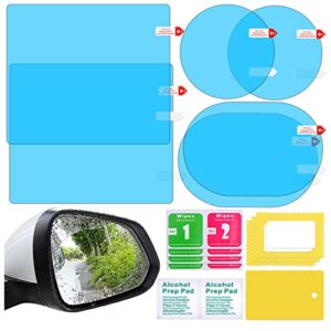 car rearview mirror waterproof film - 6 pieces side mirror film anti fog film for car rainproof mirror window film transparent nano-coated protective sticker for cars trucks bus side windows