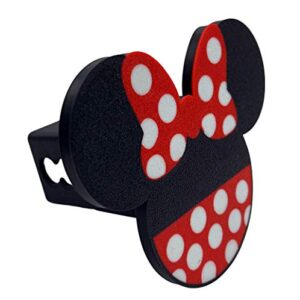 minnie mouse cookie trailer hitch cover, rugged plastic, fits 2"