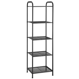 max houser storage rack with shelf,industrial style extendable plant stand, standing shelf units for kitchen, bathroom, office,living room, balcony, kitchen (charcoal gray, 5 tier)