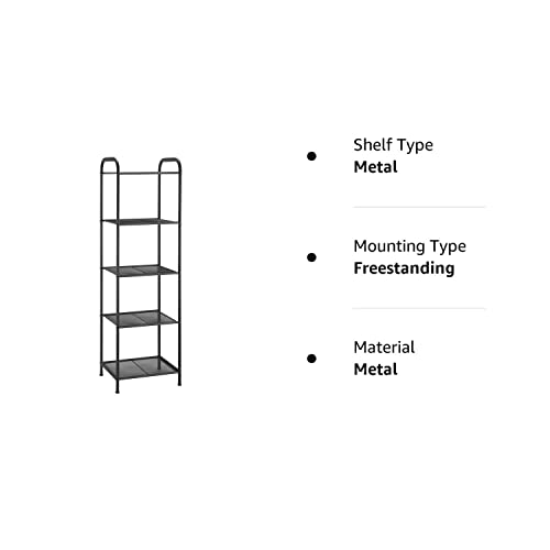 MAX Houser Storage Rack with Shelf,Industrial Style Extendable Plant Stand, Standing Shelf Units for Kitchen, Bathroom, Office,Living Room, Balcony, Kitchen (Charcoal Gray, 5 Tier)