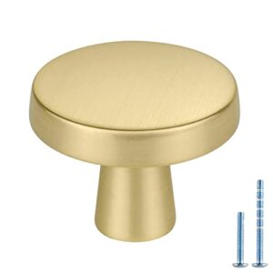 homdiy 5 pack gold cabinet knobs round brushed brass kitchen knobs zinc alloy dresser knobs metal cabinet handles for drawer desk cabinets cupboard