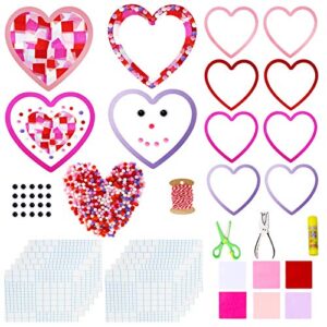 exquiss 1200pcs valentine tissue paper suncatchers heart craft valentine’s day heart suncatchers craft for mother's day gift kids craft diy crafts