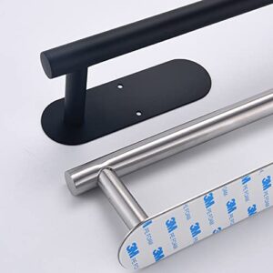 WYMECT Adhesive Paper Towel Holder Under Cabinet Wall Mount for Kitchen Paper Towel, 304 Stainless Steel Paper Towel Roll Holder with Screws Stick to Walll (Black)