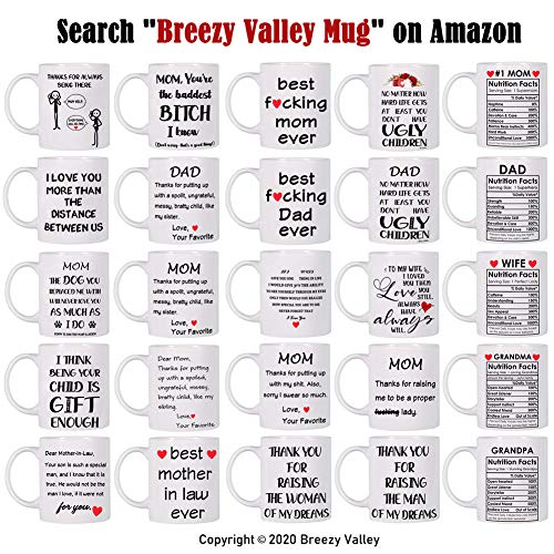 Best Husband Ever Gifts Coffee Mug, Valentines Day Gift for Husband, Birthday Gifts from Wife for Husband, Nutrition Facts Mugs, White, 11oz