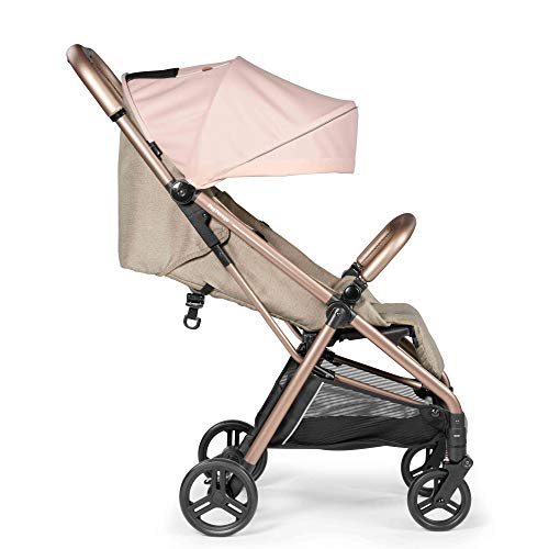 Peg Perego Selfie – Self-Folding, Light Weight, Compact Stroller – Compatible with All Primo Viaggio 4-35 Infant Car Seats - Made in Italy - Mon Amour (Beige, Pink, & Rose Gold)