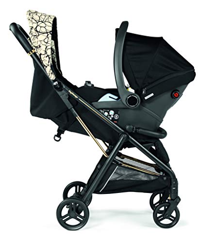 Peg Perego Selfie – Self-Folding, Light Weight, Compact Stroller – Compatible with All Primo Viaggio 4-35 Infant Car Seats - Made in Italy - Mon Amour (Beige, Pink, & Rose Gold)