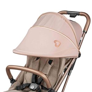 Peg Perego Selfie – Self-Folding, Light Weight, Compact Stroller – Compatible with All Primo Viaggio 4-35 Infant Car Seats - Made in Italy - Mon Amour (Beige, Pink, & Rose Gold)