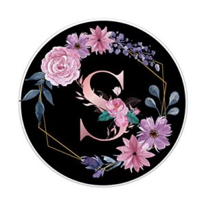 Women Floral Capital S Girly Personalized Initial Letter PopSockets PopGrip: Swappable Grip for Phones & Tablets