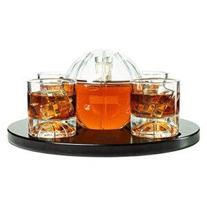 Basketball Decanter Set, Whiskey Scotch or Bourbon Decanter Perfect for Basketball Enthusiasts by The Wine Savant