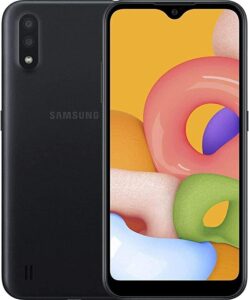 samsung galaxy a01 (a015m) 16gb single sim, gsm unlocked, (cdma verizon/sprint not supported) smartphone international version no warranty (black)