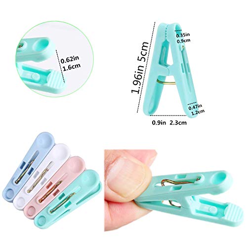 Plastic Clothes Pins Laundry Clips,56 Pcs Colorful Clothespins,2 inch Small Clothes Pin with Clothespin Bag,Clothespins for Hanging Clothes,4 Colors Cloths Pins Drying Line Pegs for Kitchen