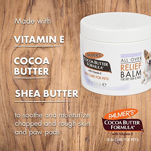 Palmer's for Pets Cocoa Butter Fragrance Free All Over Relief Balm for Dogs | Dog Skin Soother Balm, Dog Paw Balm for Dry Skin & Pads Cocoa Butter Formula with Vitamin E for Pets (FF15589)