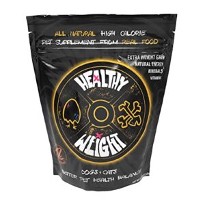 rogue pet science healthy weight - natural weight gainer for dogs - high calorie tasty dog food & cat food topper - supports weight gain, gut health & digestion - helps provide natural energy (1/2 lb)