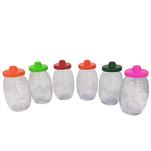 SPARC LIGHTING Mexican Style 16 oz Mini Plastic Barrel with Straw and Lid Traditional Vitroleros in Assorted Colors (16oz (6 Pack))