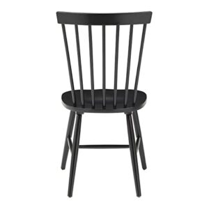 OSP Home Furnishings Eagle Ridge Traditional Windsor Style Solid Wood Dining Chairs 2-Pack, Black