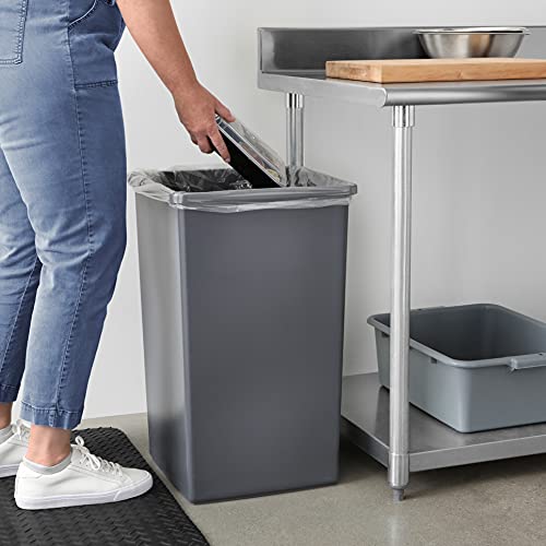 AmazonCommercial 25 Gallon Square Waste Container, Grey, 2-pack