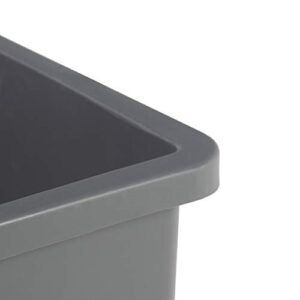 AmazonCommercial 25 Gallon Square Waste Container, Grey, 2-pack