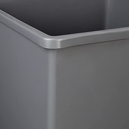 AmazonCommercial 25 Gallon Square Waste Container, Grey, 2-pack