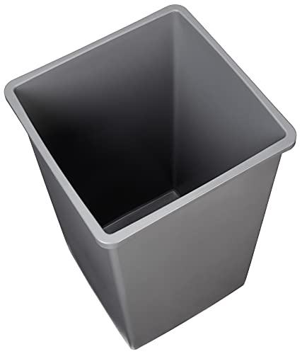 AmazonCommercial 25 Gallon Square Waste Container, Grey, 2-pack