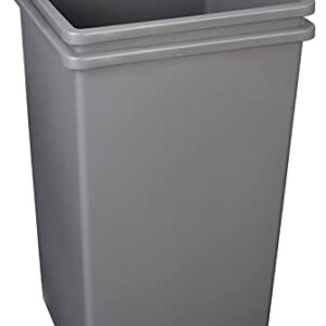 AmazonCommercial 25 Gallon Square Waste Container, Grey, 2-pack