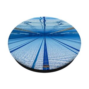 Swimming Pool Blue Water Swimmer PopSockets Swappable PopGrip