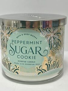 bath and body works white barn peppermint sugar cookie 3 wick candle 14.5 ounce