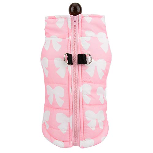 New Various Pet Cat Dog Soft Padded Vest Harness Small Dog Clothes Pink Bow XL