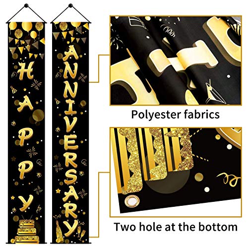 Yoaokiy 30 Year Anniversary Decorations Kit, 30th Wedding Anniversary Banner Party Decorations Supplies, Gold Happy 30th Anniversary Banner Porch Sign Decor