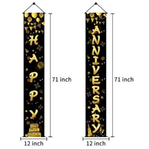 Yoaokiy 30 Year Anniversary Decorations Kit, 30th Wedding Anniversary Banner Party Decorations Supplies, Gold Happy 30th Anniversary Banner Porch Sign Decor