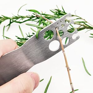 set of 2 stainless steel herb stripper, kitchen gadgets tools for kale,chard,mint,thyme, basil,collard greens,rosemary and more (2 pcs stripper herb)