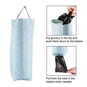 4pcs Plastic Bags Dispenser Organizer for Kitchen Shopping Bag Holder Wall Mounted Grocery Bag Holder,Hanging Garbage Bag Dispenser for Trash Bags Storage with Adhesive Hooks