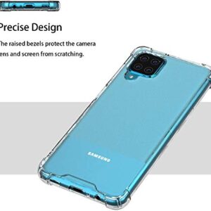 Folmeikat Samsung Galaxy A12 Phone Case, Clear Transparent Reinforced Corners TPU Shock-Absorption Flexible Cell Phone Cover for Samsung A12 6.5"(2021) (Clear)