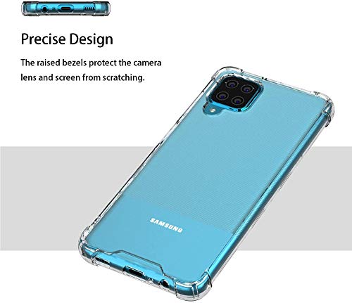 Folmeikat Samsung Galaxy A12 Phone Case, Clear Transparent Reinforced Corners TPU Shock-Absorption Flexible Cell Phone Cover for Samsung A12 6.5"(2021) (Clear)