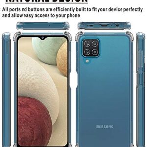 Folmeikat Samsung Galaxy A12 Phone Case, Clear Transparent Reinforced Corners TPU Shock-Absorption Flexible Cell Phone Cover for Samsung A12 6.5"(2021) (Clear)