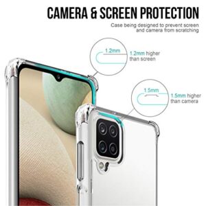 Folmeikat Samsung Galaxy A12 Phone Case, Clear Transparent Reinforced Corners TPU Shock-Absorption Flexible Cell Phone Cover for Samsung A12 6.5"(2021) (Clear)